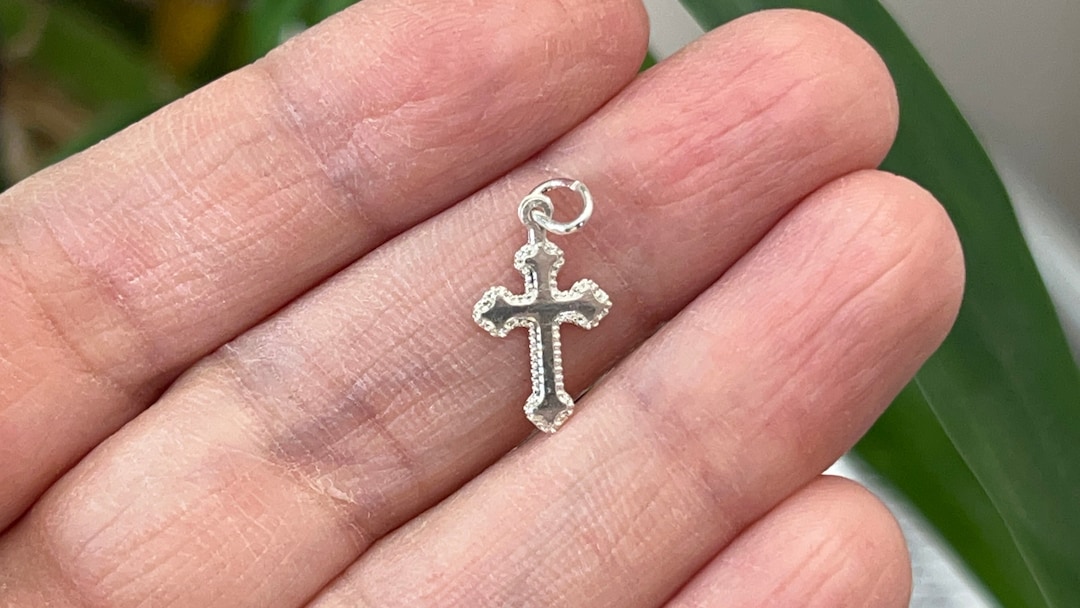 Cross Charm, 925 Sterling Silver Cross, Sterling Silver Cross Charm ...