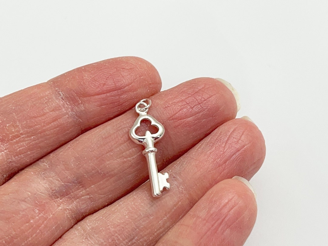 Key Pendant Silver, Big Key Charm, Sterling Silver Key Pendant, Key ...