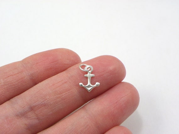 Tiny Anchor Charm Small Anchor Charm for Necklace Sterling - Etsy