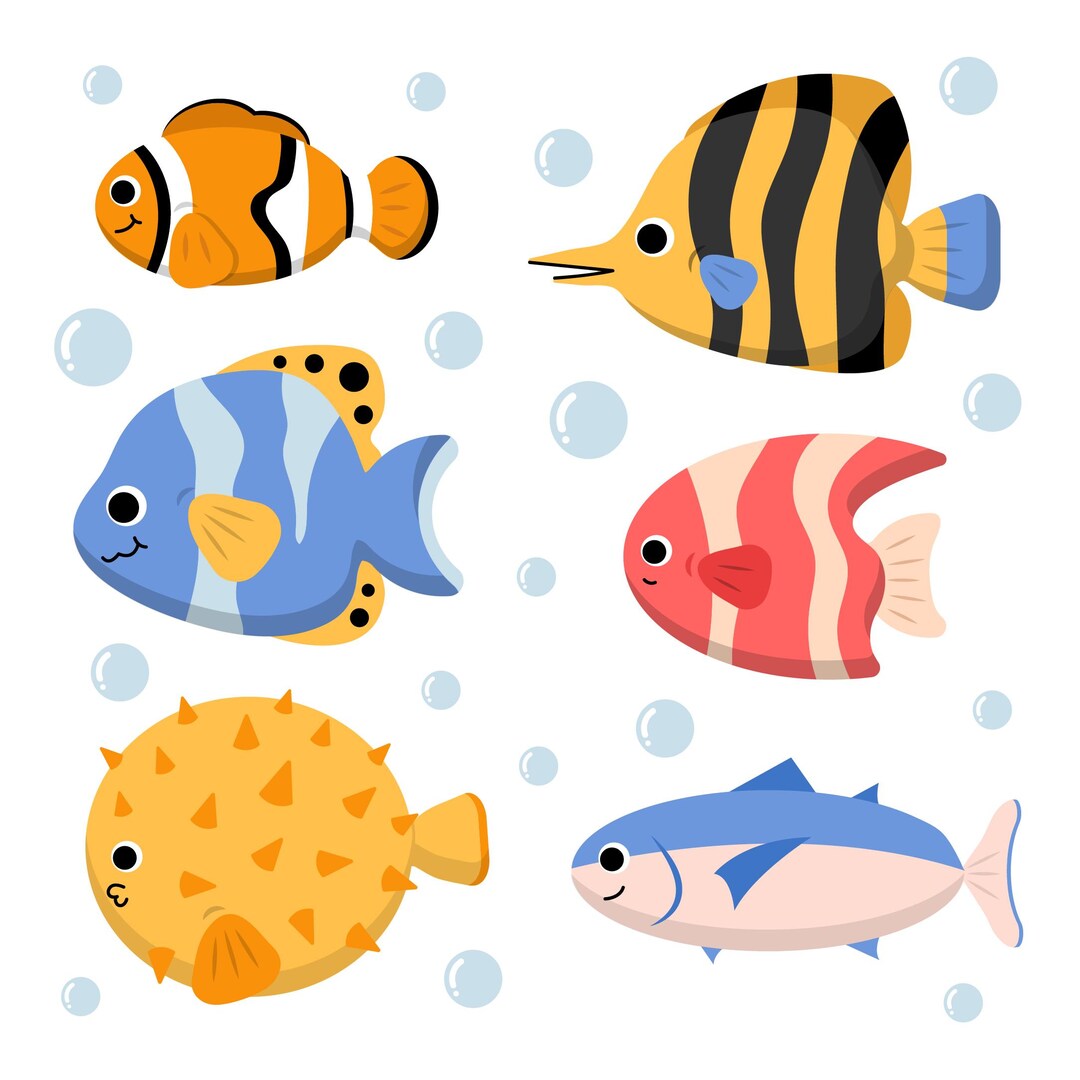 118 Small Fish, SVG, PNG, AI, Eps, Illustrations, Stripes, Spots ...