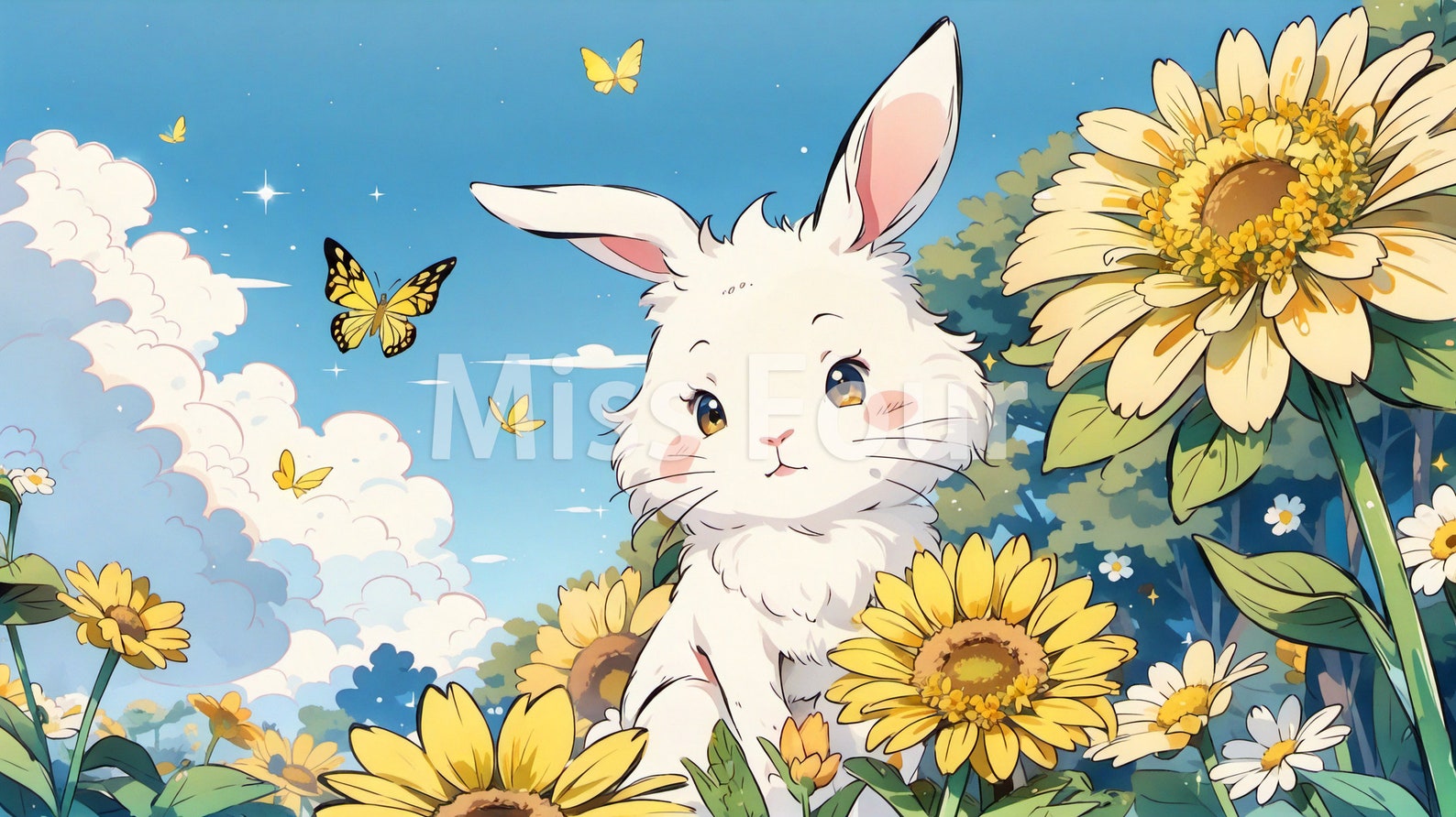 Rabbit Aesthetic Wallpapers 4k Desktop Wallpaper Ealistic Wallpaper - Etsy
