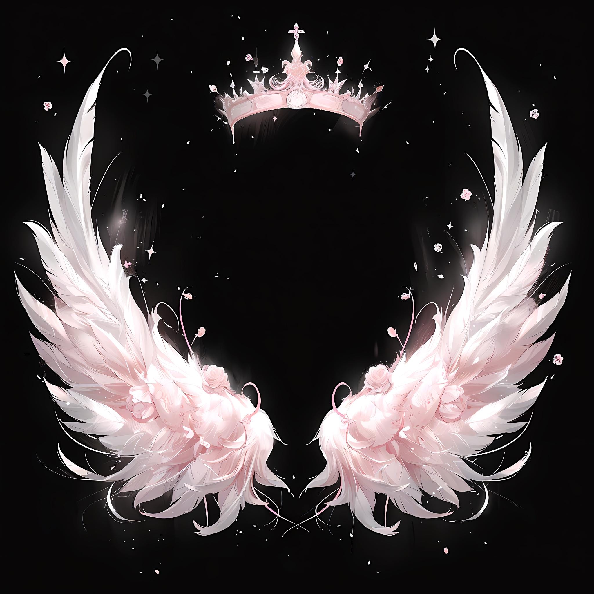 95 Pink Wings, SVG, PNG, AI, Eps, Psd, Illustrations, Crown, Rose ...