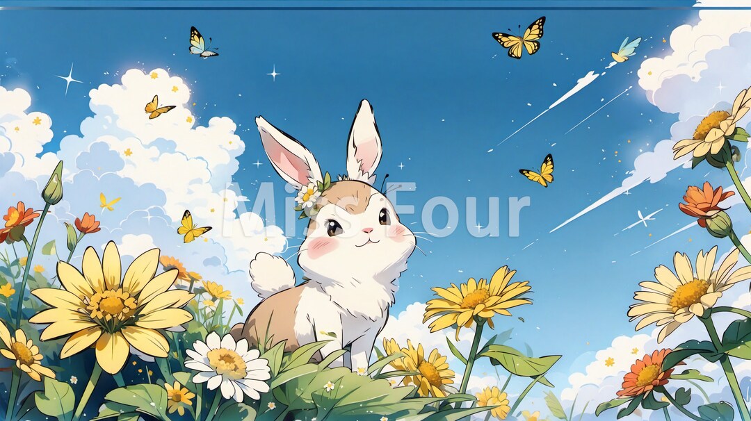 Rabbit Aesthetic Wallpapers 4k Desktop Wallpaper Ealistic Wallpaper - Etsy