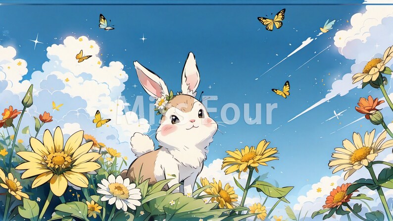 Rabbit Aesthetic Wallpapers 4k Desktop Wallpaper Ealistic Wallpaper - Etsy