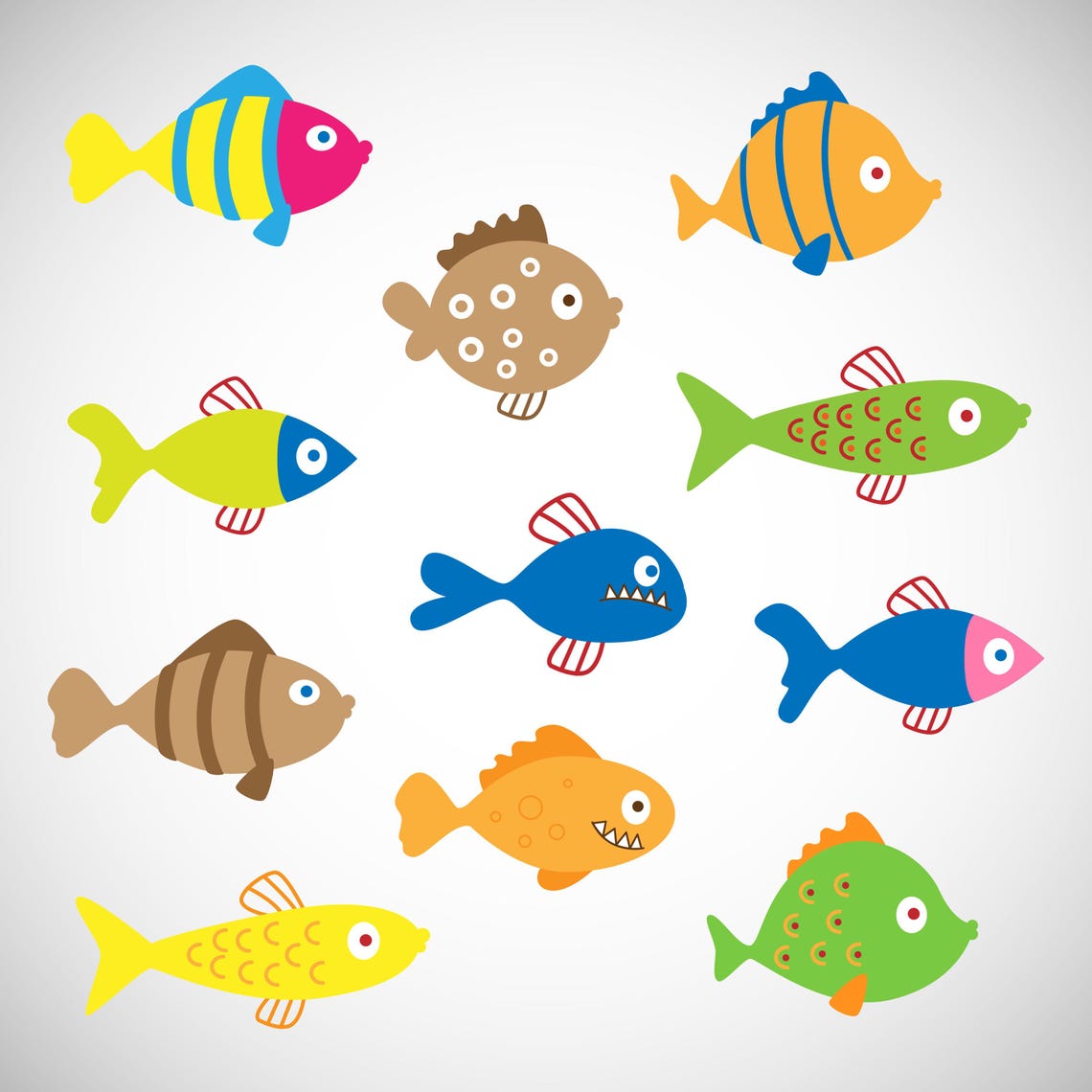 118 Small Fish, SVG, PNG, AI, Eps, Illustrations, Stripes, Spots ...