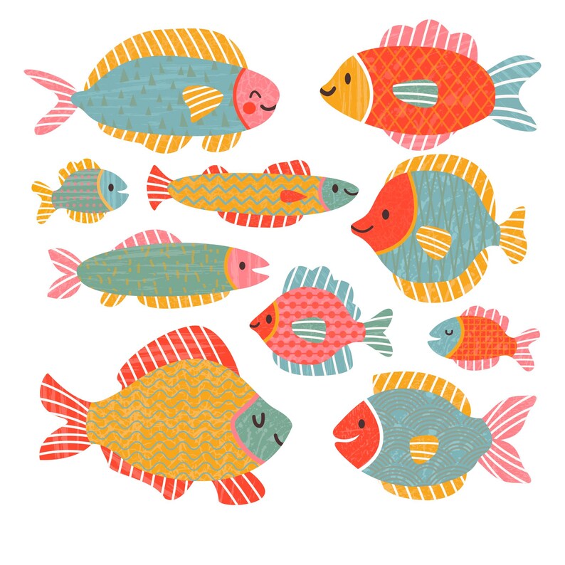 118 Small Fish, SVG, PNG, AI, Eps, Illustrations, Stripes, Spots ...
