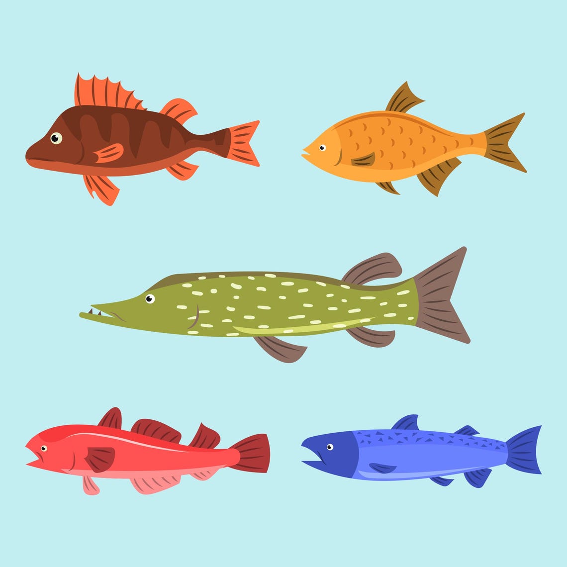 118 Small Fish, SVG, PNG, AI, Eps, Illustrations, Stripes, Spots ...