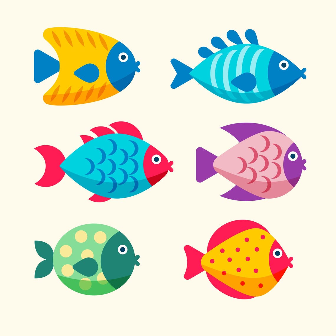 118 Small Fish, SVG, PNG, AI, Eps, Illustrations, Stripes, Spots ...