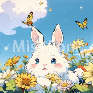 Rabbit Aesthetic Wallpapers 4k Desktop Wallpaper Ealistic Wallpaper - Etsy