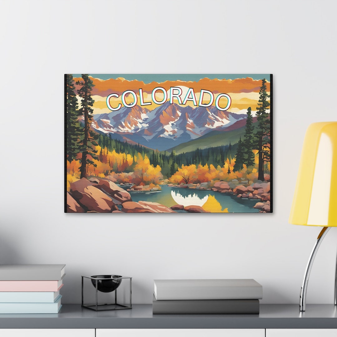 Vintage Colorado Travel Poster Rocky Mountain Art Wall Decor Print ...