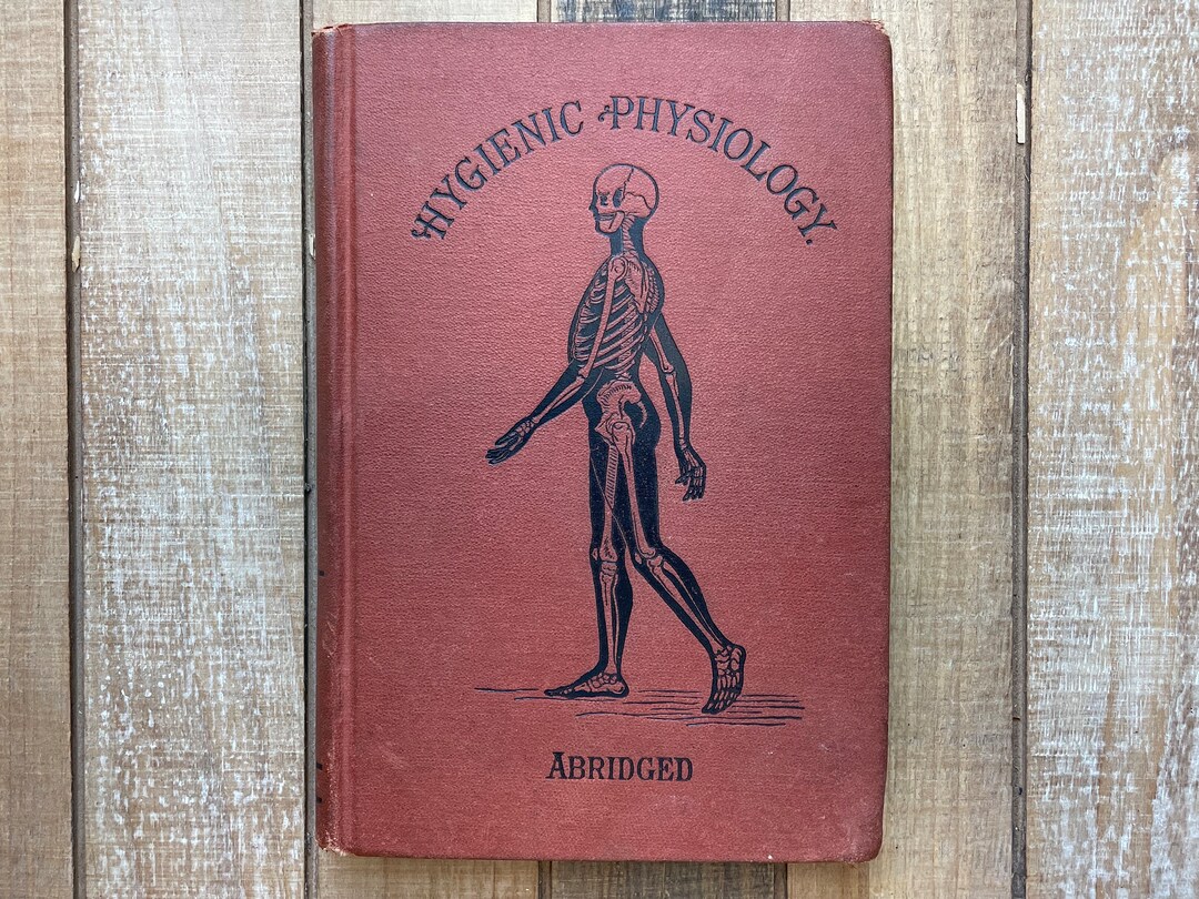 Vintage Creepy Spooky Halloween Decor Skeleton Book 1884 Hygienic ...