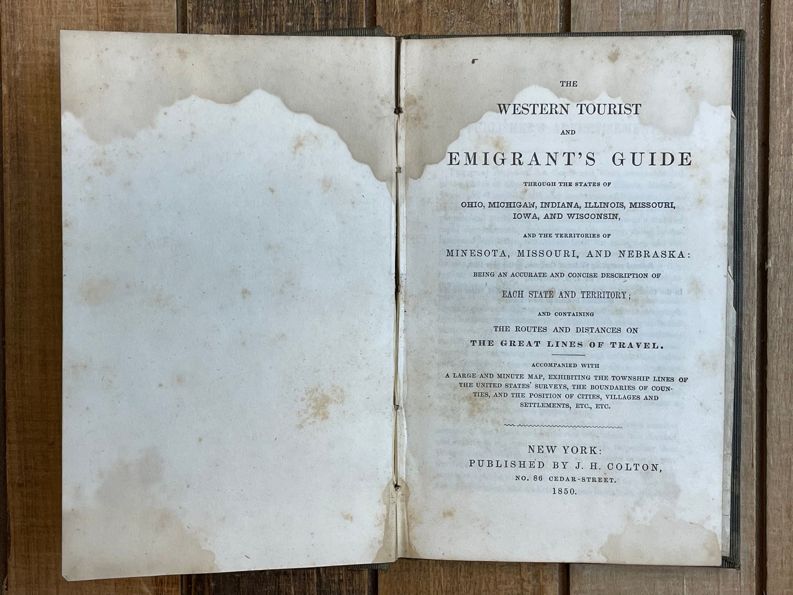 Vintage Book the Western Tourist and Emigrants Guide Through the USA ...