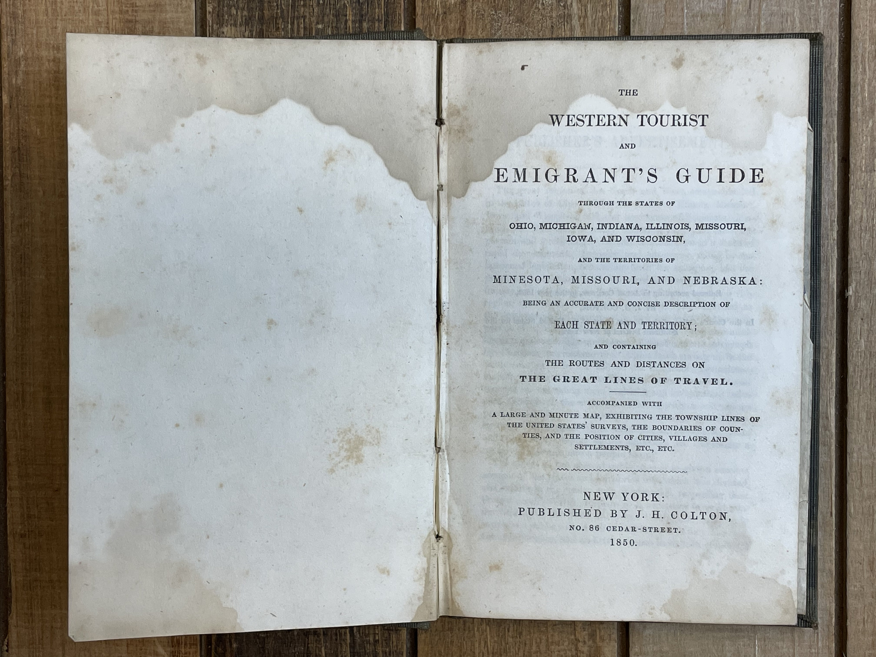 Vintage Book the Western Tourist and Emigrants Guide Through the USA ...
