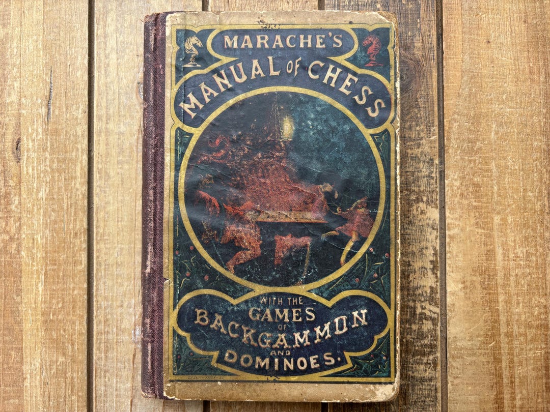 Vintage Chess Book 1866 Maraches Manual of Chess the Queens Gambit ...