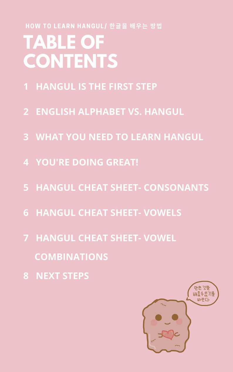 How to Learn Hangul: A Resource Guide (PDF) - Etsy