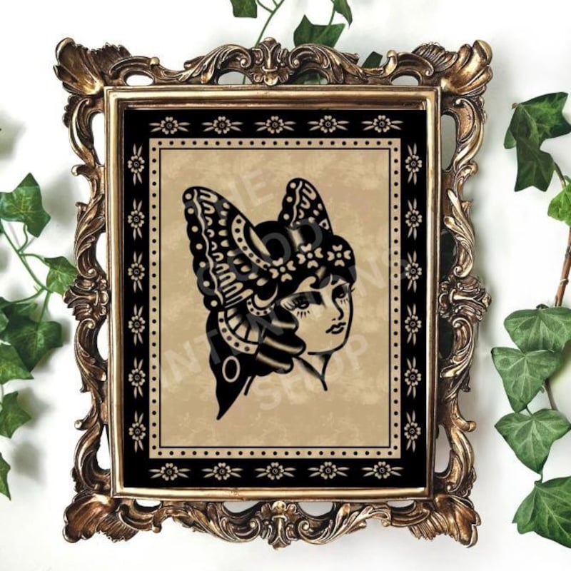 Butterfly Head Tattoo - Etsy