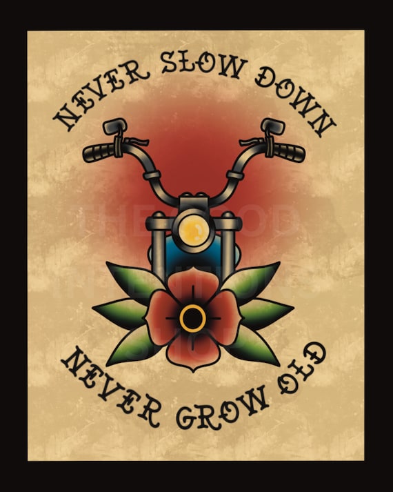 Motorcycle Tattoo Flash Art