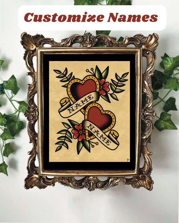 Vintage Heart Frame Tattoo