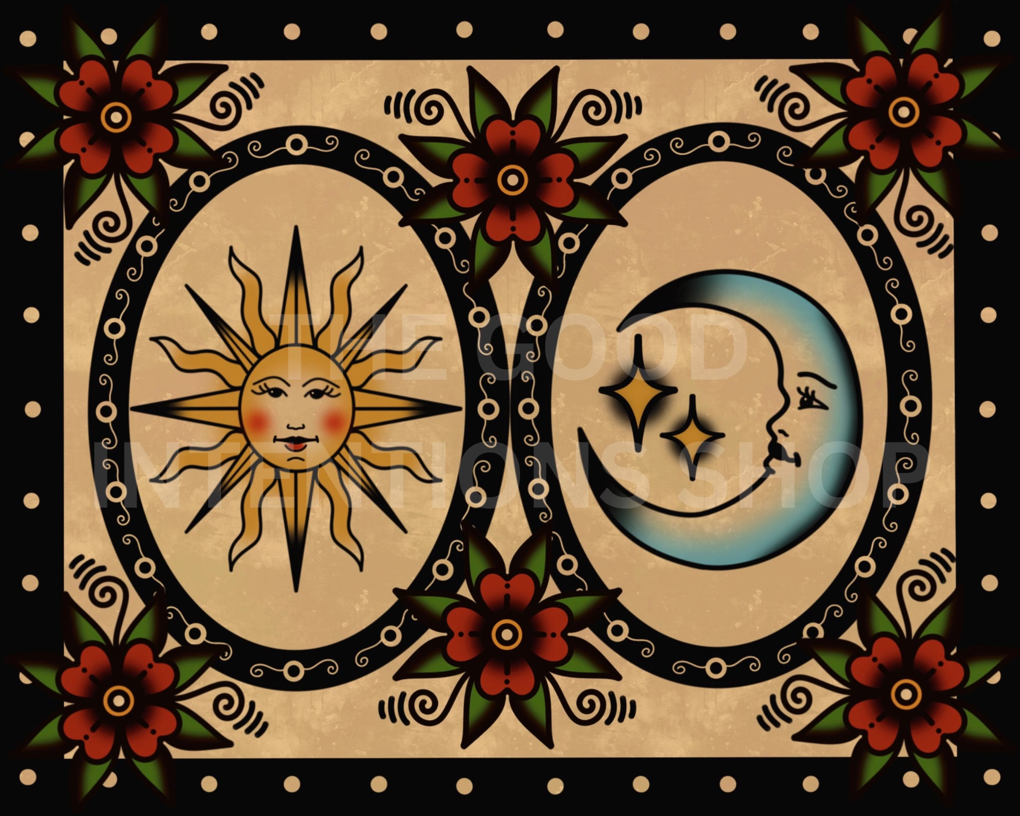 Moon traditional tattoo - Bronctattooaus.com