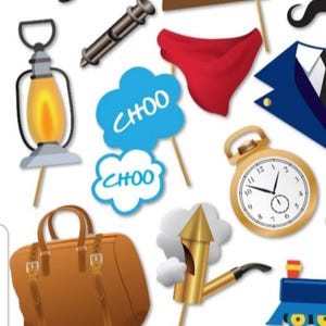 Train Photo Booth Props, Railway Birthday Party Props, Railroad ...