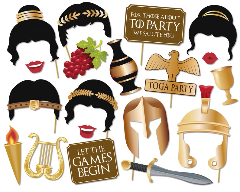 Toga Photo Booth Party Props, Roman Party, Pool Party, Birthday Party ...
