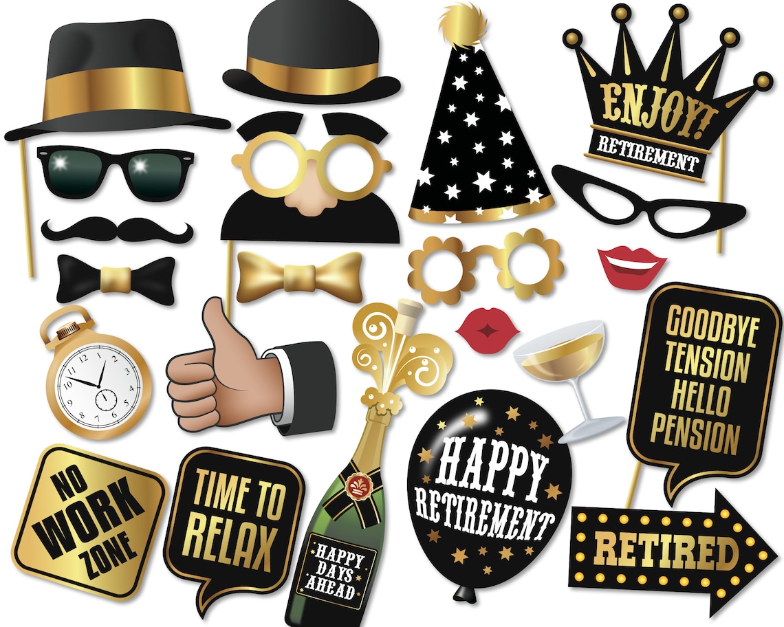 Retirement Photo Booth Party Props II Retirement Leaving | Etsy