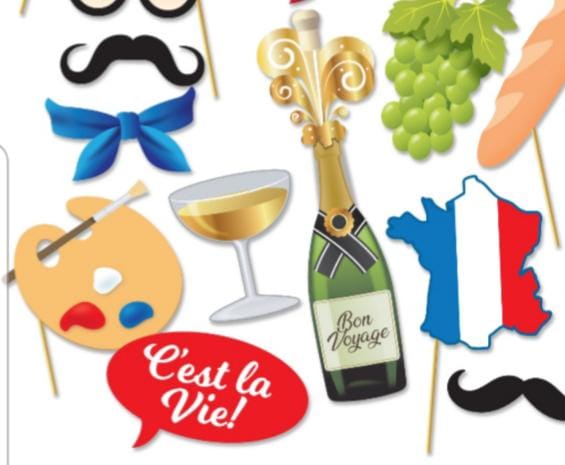 French Photo Booth Props, Vive La France Printable Party Props, French ...