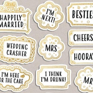 Wedding Photo Booth Props, Printable Wedding Signs, 26 Wedding Party ...