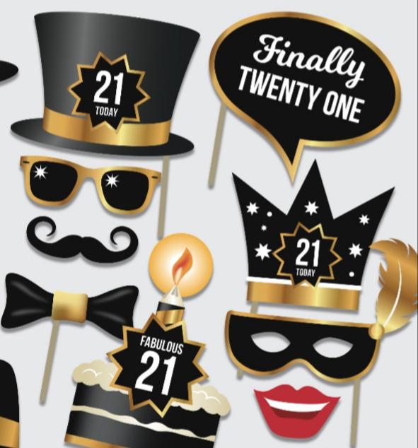 Birthday Photo Booth Props - 21st Birthday Today - Party Props ...