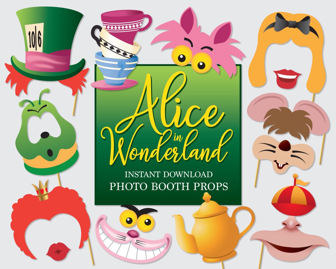Alice in Wonderland Photo Booth Props - Mad Hatter - the Orginal and ...