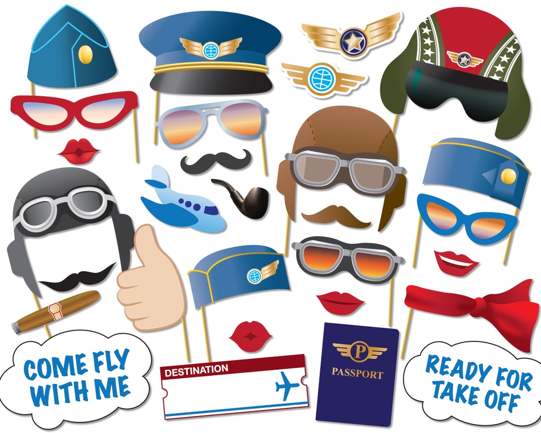 Airplane Pilot Photo Booth Props Party, Top Gun Party, Planes, Flying ...