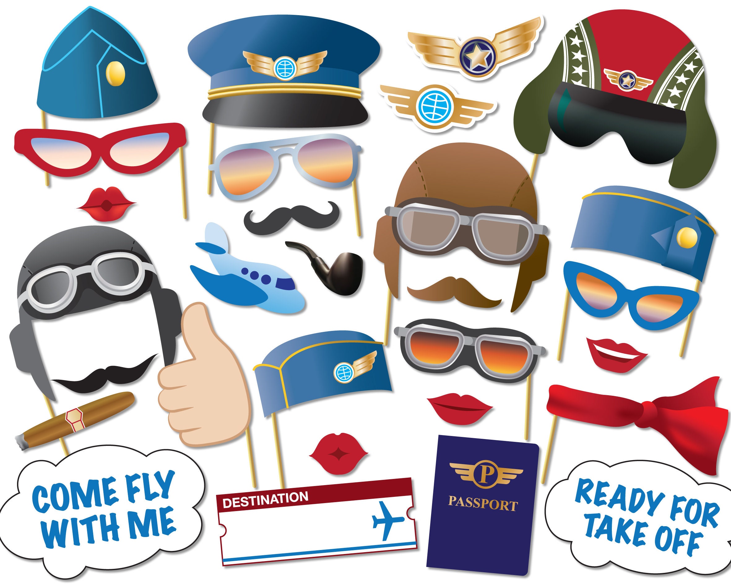 Airplane Pilot Photo Booth Props Party, Top Gun Party, Planes, Flying ...
