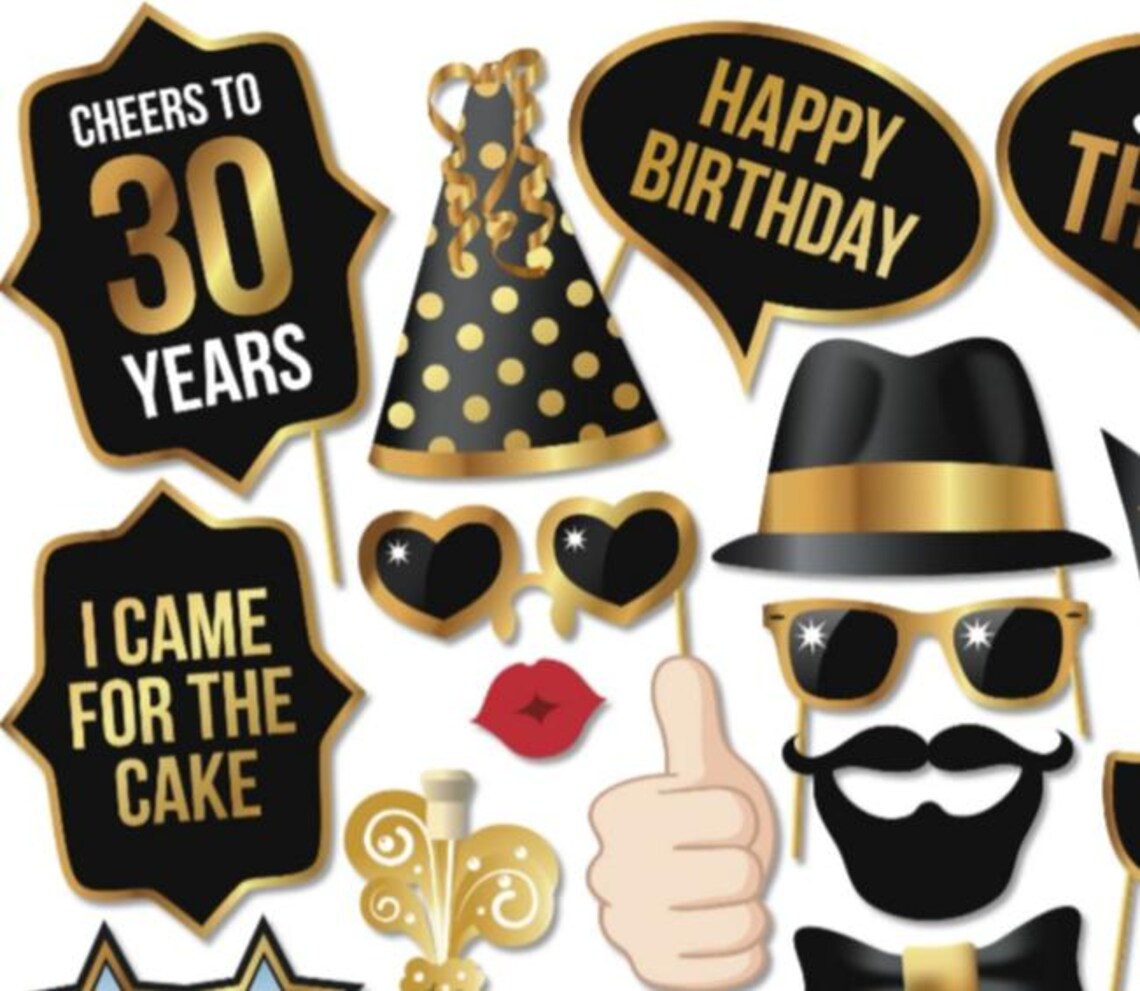 Birthday Photo Booth Props - 30 Today - Party Props - Printable PDF ...
