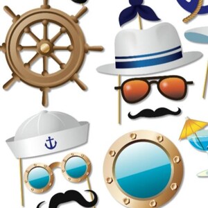Nautical Photo Props, Navy Photo Booth Party, Cruise Party Props ...