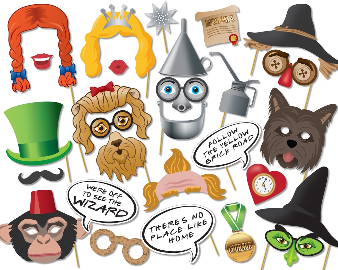 Wizard of Oz Photo Booth Props, Wizard of Oz Birthday Party, Pantomine ...