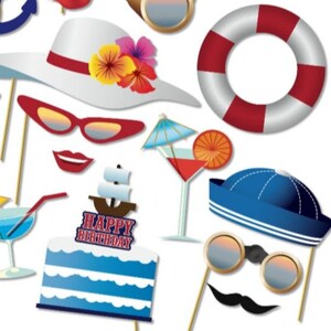Nautical Photo Props, Navy Photo Booth Party, Cruise Party Props ...