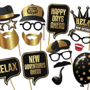 Retirement Photo Booth Party Props II - Retirement Leaving Party ...