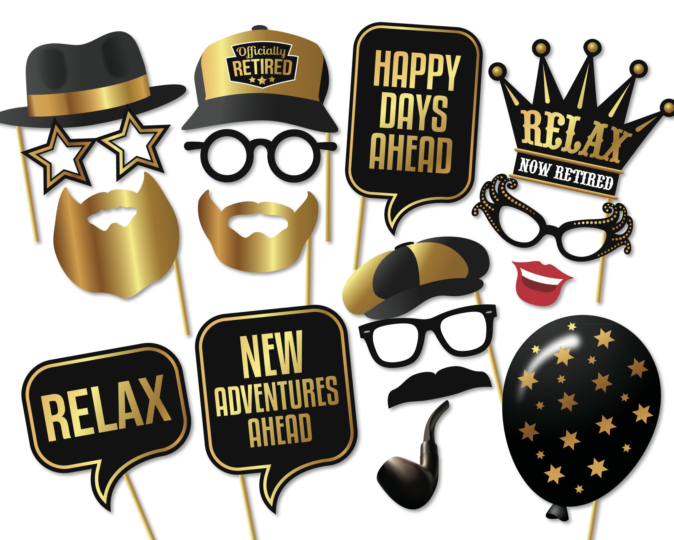 Retirement Photo Booth Party Props II Retirement Leaving - Etsy