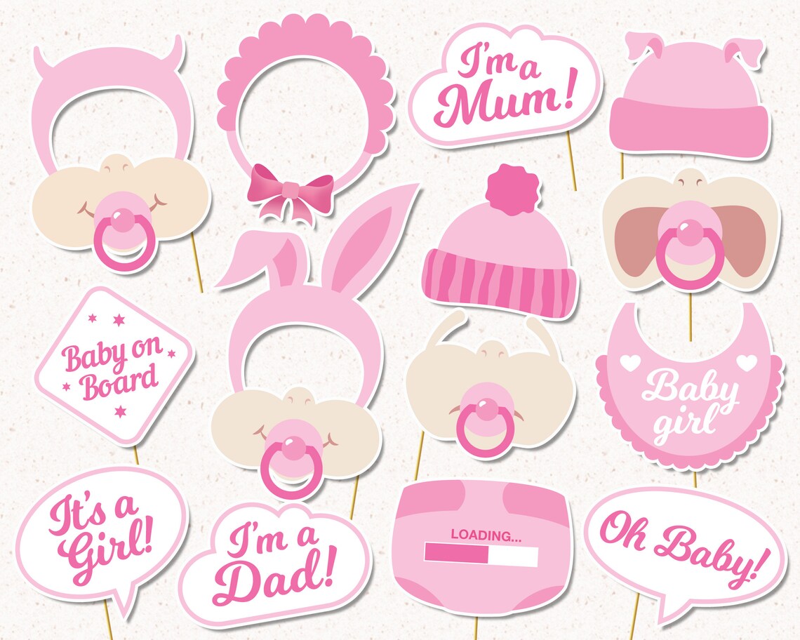 Baby Shower Girl Photo Booth Props Its a Girl Baby Shower | Etsy
