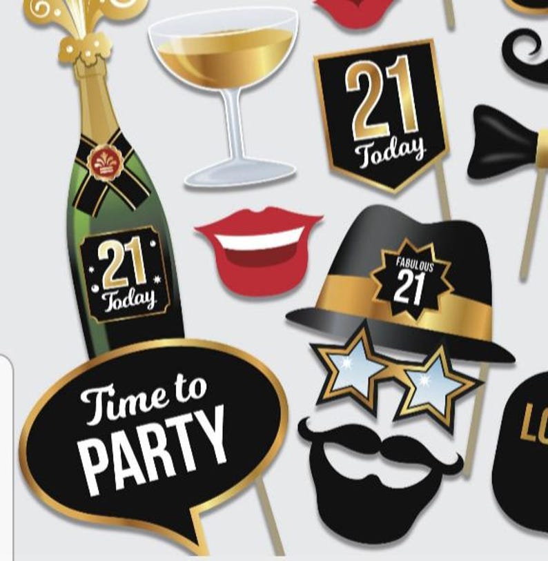 Birthday Photo Booth Props - 21st Birthday Today - Party Props ...