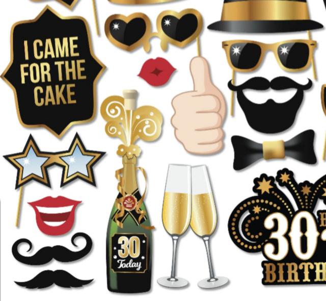 Birthday Photo Booth Props - 30 Today - Party Props - Printable PDF ...