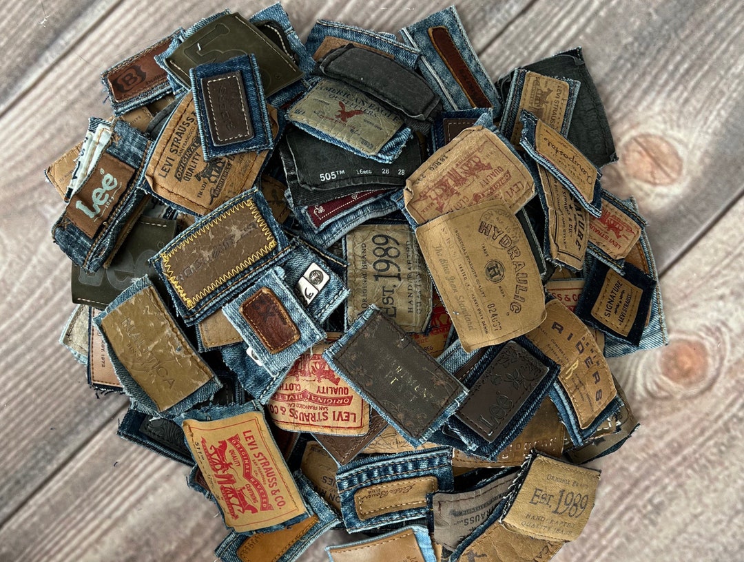 Upcycled Denim Jean Leather Label Tags - Jean Labels for Crafts and ...