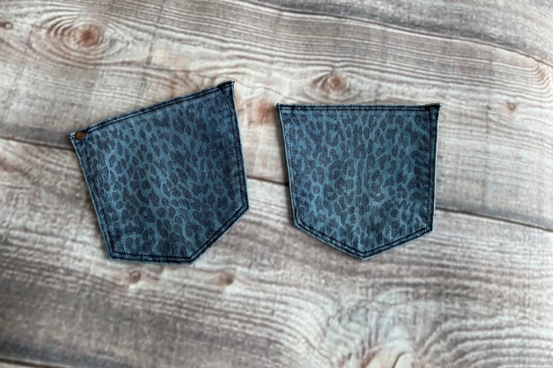 Cheetah Print Denim Jean Pocket Pair - Etsy