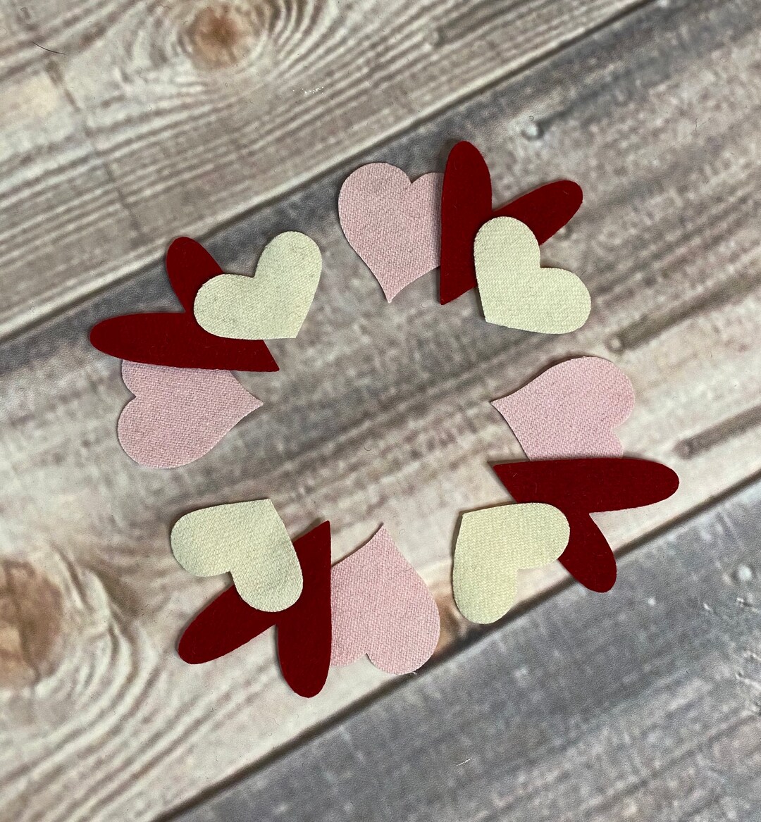Felted Wool and Wool Felt Hearts - Die Cut for Applique - Etsy