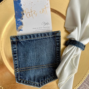 Denim Jean Pocket Menu Holders - Etsy
