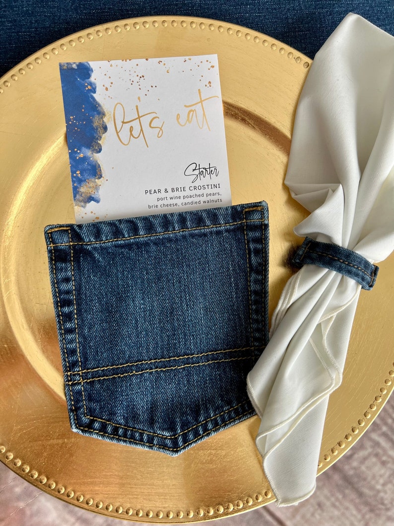 Denim Jean Pocket Menu Holders - Etsy