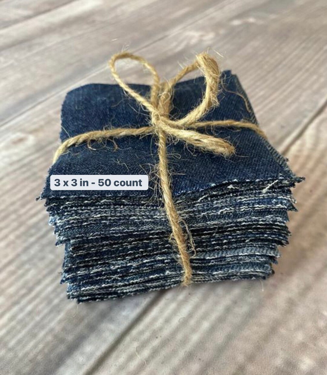 Denim Jean Fabric Squares Bundle 3x3 Inches - Appliqué, Quilting, and ...