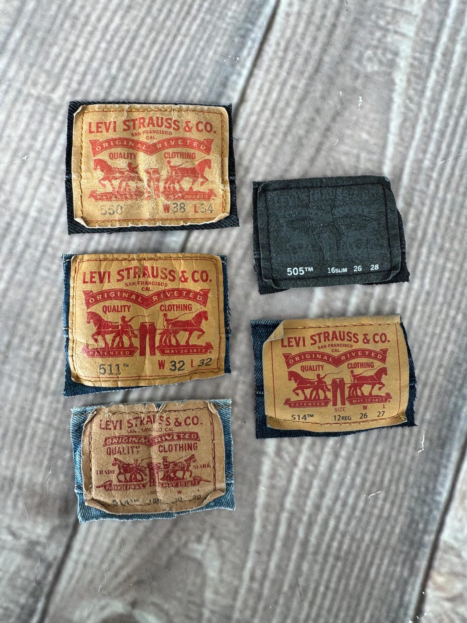 Upcycled Denim Jean Leather Label Tags - ALL LEVI’S - Jean Labels for ...