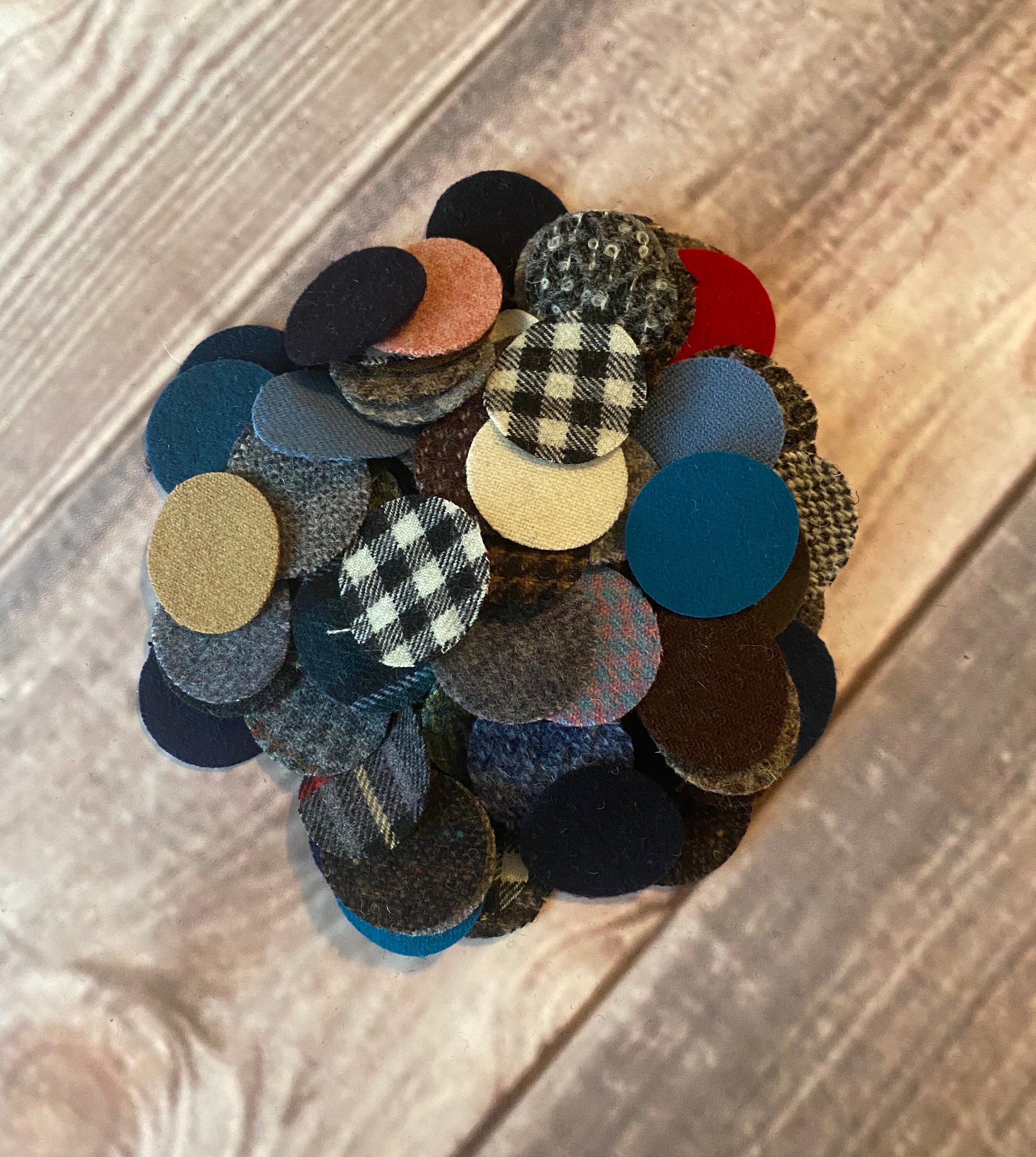 Wool Circle Pennies Precut Upcycled Felted Wool and Wool - Etsy