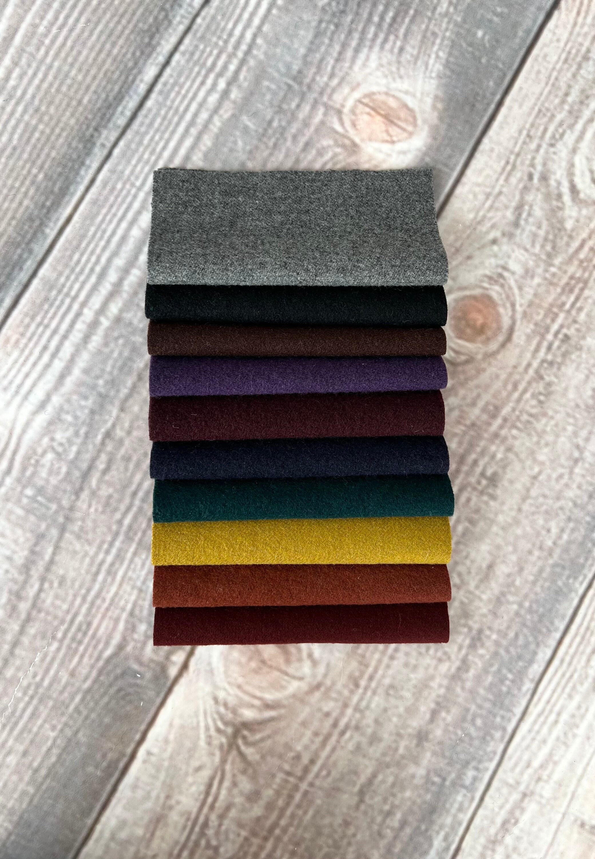 Felted Wool and Wool Felt Squares Charm Bundle 6 X 6 Inches | Etsy